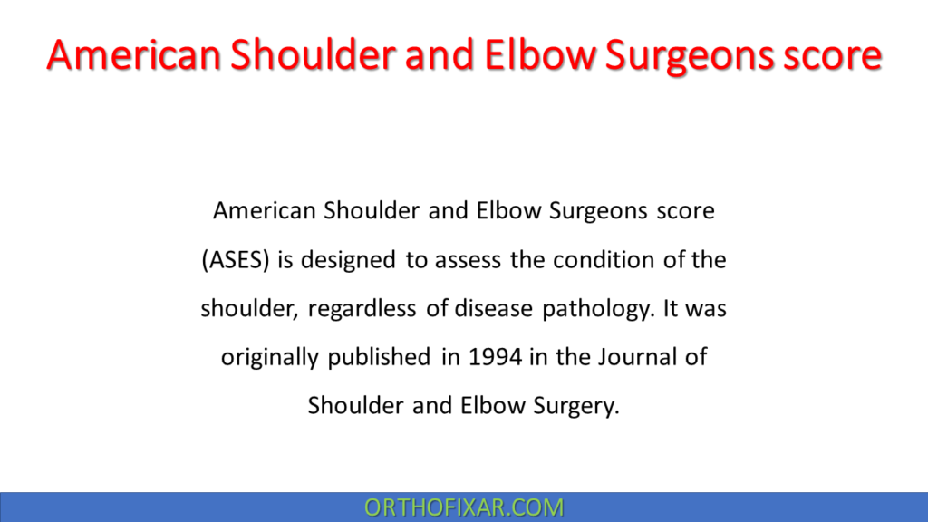 Special Test Category: Orthopedic Scores | OrthoFixar