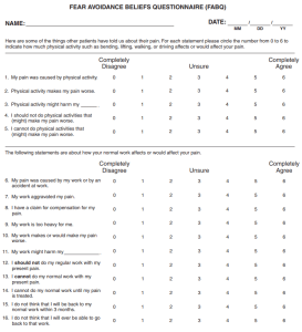 Fear-Avoidance Beliefs Questionnaire (FABQ)